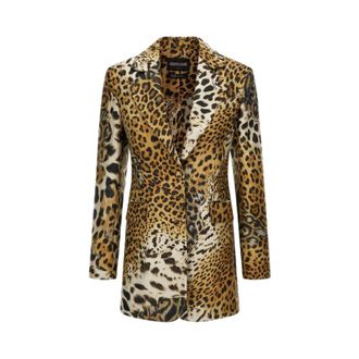Roberto Cavalli Blazer &agrave; imprim&eacute; peau de jaguar - Femme - Vestes - Brun - Taille: 38 FR