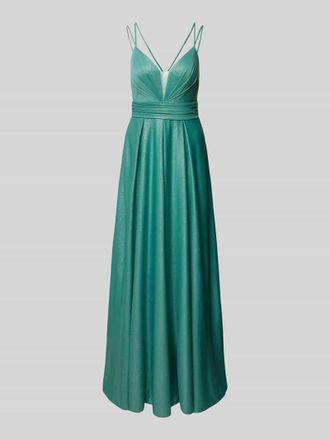 Jake*s Abendkleid mit tiefem V-Ausschnitt