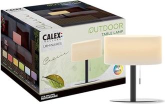 Calex Lampe de Table Cascia, Luminaire Rechargeable, Sans Fil, Lumière Blanche Chaude & RGB, Batterie, Étanche, Déco pour Jardin, Salon, Chambre, Lumière dA