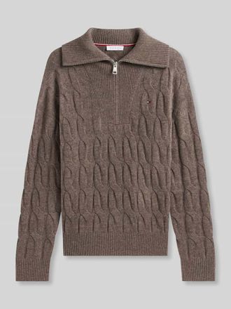 Tommy Hilfiger Relaxed Fit Troyer aus reiner Wolle