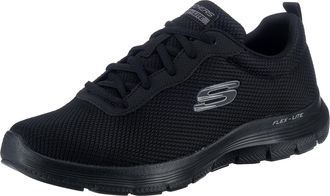 Skechers Flex Advantage 4.0 Providence Herren-Sneaker, Schwarzes Netzgewebe, PU-Rand, schwarzer Rand, 44 EU