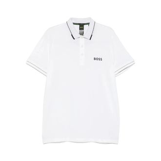 HUGO BOSS Homme, Tops, Blanc, Taille: 3XL Pull ray&eacute; blanc avec logo imprim&eacute;