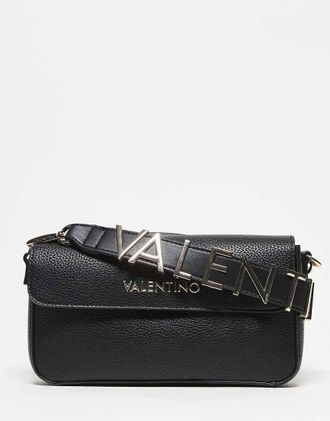 Valentino Alexia - Schultertasche in Schwarz mit Umschlagklappe und Umh&auml;ngeriemen