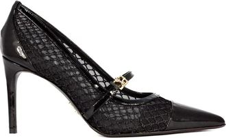 Sergio Levantesi Femme, Chaussures, Noir, Taille: 37 EU Escarpins en Cuir Verni Noir avec Boucle Dorée