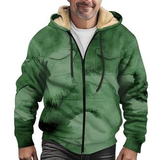 Generic Sweat &agrave; capuche en polaire avec fermeture &eacute;clair int&eacute;grale pour homme - Doublure chaude - Veste &agrave; capuche douce dhiver d&eacute;contract&eacute;e avec cordon de ser