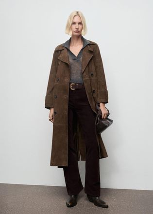 Mango Flare-Samtjeans schokolade - Damen - 32 - MANGO