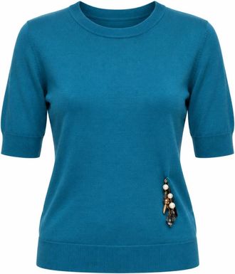 Dolce & Gabbana Rundhals-Pullover - - Knitwear - Damen - Blau - M