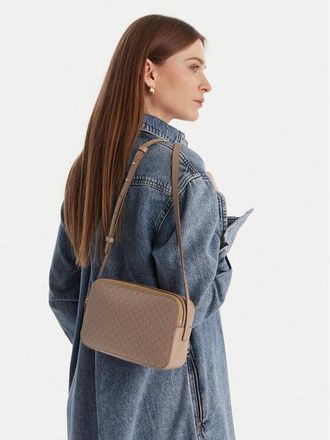 Calvin Klein Handtasche Emblem Aop Elongated Camera Bag LV04F3268G Beige