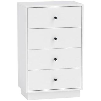 HOMCOM Commode Sideboard avec 4 tiroirs Armoire en bois composite Armoire de rangement de style moderne Armoire &agrave; tiroirs Commode pour salon chambre couloir 