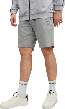 Jack & Jones Shorts Kurze Jogginghose Plus Size Sweat Pants Jogger Training Freizeit JPSTSHARK, Größe Shorts:W40,Farben:Grau-2