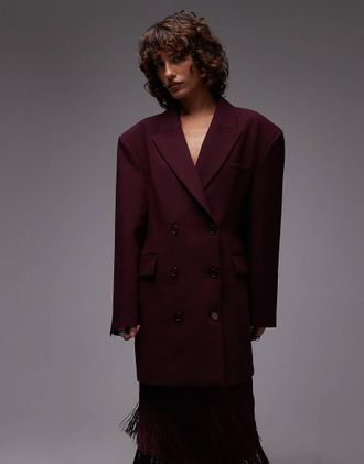 Asos Robe blazer habill&eacute;e &agrave; double boutonnage - Prune-Violet