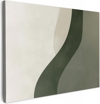 MuchoWow © Wandbilder 70x50 cm Wohnzimmer Wanddeko Schlafzimmer Zimmerdeko Wandgemälde Zimmer Deko auf Wand Dekoration Wall Art Japandi - Grün - Abstrakt - Mod