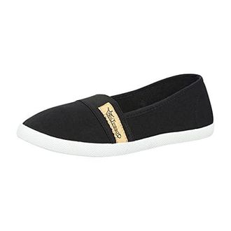 Elara Ballerine Femme Pantoufles Plat Chunkyrayan MEL0420 Black-36