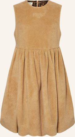 Fendi Kleid Mit Teddyfell beige