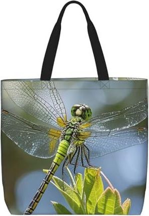 Generic Libellules Joyau Sac Fourre Tout L&eacute;ger Sacs De Courses D&eacute;contract&eacute; Sac Fourre-Tout Pour Quotidienne Plage Voyage