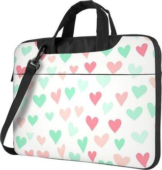 Generic Sac pour ordinateur portable de 15,6 pouces avec bandouli&egrave;re - Motif coeur color&eacute; - Housse de protection antichoc pour ordinateur portable de 15,6 - P