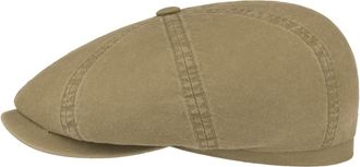 Stetson Hatteras Ballonm&uuml;tze aus Bio-Baumwolle Herren Flat Cap mit UV-Schutz 40 Schieberm&uuml;tze Fr&uuml;hjahr Sommer Khaki XL (60-61 cm)