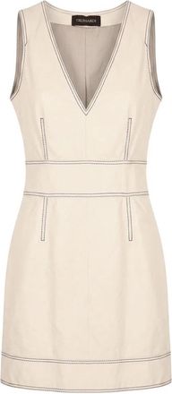 Trussardi Strukturiertes &auml;rmelloses kurzes Kleid - - Dresses - Damen - Beige - S