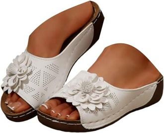 Generic Pantoufles d&eacute;t&eacute; pour femme avec noeud ouvert - Sandales plates antid&eacute;rapantes pour la douche, la plage, la piscine - Confortables et respirantes - Ave