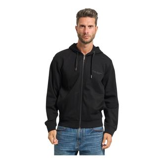 A|X Armani Exchange Schwarzer Fullzip Kapuzenpullover mit Taschen - - Sweatshirts & Hoodies - Herren - Schwarzk - L