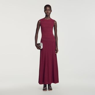 Sandro Langes Pointelle-Strickkleid
