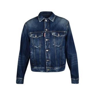 Dsquared2 Homme, Vestes, Bleu, Taille: XL Be Cool Be Nice Wash L.a. Jean Jacket