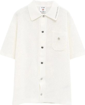 Casablanca Homme, Chemises, Blanc, Taille: L T-shirt en maille &agrave; manches courtes