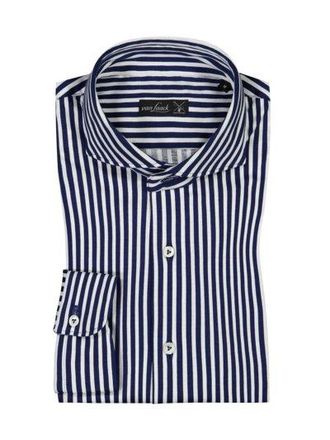 van Laack Jerseyhemd mit Streifen, Slim Fit in Marine
