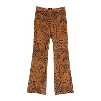 Etro Femme, Pantalons, Brun, Taille: 40 FR Pantalon C&ocirc;tel&eacute; Paisley