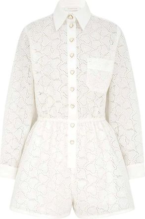 Zimmermann Femme, Combinaisons et Ensembles, Blanc, Taille: 38 FR Combinaison Short Brod&eacute; Crush