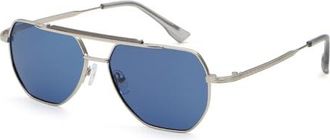 Generic Lunettes De Soleil Tendance &Agrave; Monture M&eacute;tallique Large For Hommes Et Femmes, Protection UV400, Id&eacute;ales For Les Photos De Plage Et De Vacances.(Blue)