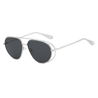 Generic Lunettes de soleil ovales en m&eacute;tal de style vintage pour femme - Lunettes de f&ecirc;te l&eacute;g&egrave;res et luxueuses, design creux, pare-soleil unique, Monture arge