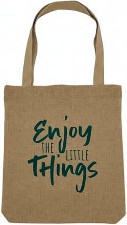 Fabulous Sac Shopping Tote Bag Aspect Lin - Enjoy the Little Things Typographie Citation Message Inspiration Motivation Empowerment - Sac de Courses Toile Epai