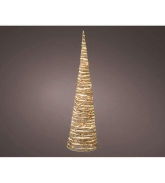 Kaemingk stimmungsvolle weihnachtliche LED - Beleuchtung Leucht-Pyramide Weihnachts-Pyramide aus Rattan mit Glitter