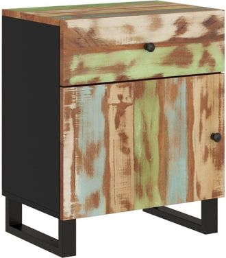 vidaXL Table de chevet 50x33x60cm Bois de récupération et dingénierie Vidaxl