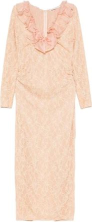 Alessandra Rich Abito midi con volant - - Dresses - Damen - Rosa - 2XS