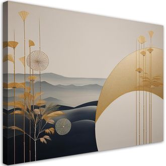 Feeby Leinwand Bilder - Boho-Landschaft - Canvas 120x80 cm - Deko Wohnzimmer - Wandbilder Schlafzimmer - Deko Aesthetic - Wand Deko - Leinwand Gro&szlig; - Deko Z