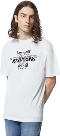 John Richmond Homme, Tops, Blanc, Taille: S T-shirt avec logo imprim&eacute;