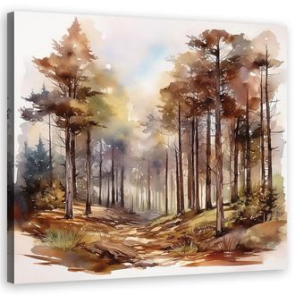 Feeby Leinwand Bilder - Herbst Waldbäume Natur - Canvas 30x30 cm - Deko Wohnzimmer - Wandbilder Schlafzimmer - Deko Aesthetic - Wand Deko - Leinwand Groß - 