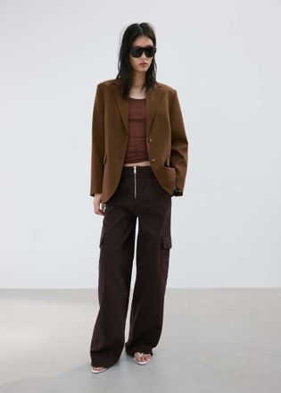 Mango Jean cargo poches prune - Femme - 32 - MANGO