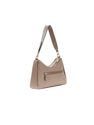 Guess Womens Shoulder Bag Dark Taupe Logo Polyurethane - Shoulder-Bags