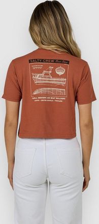 Salty Crew Boat Shop Crop T-Shirt sierra
