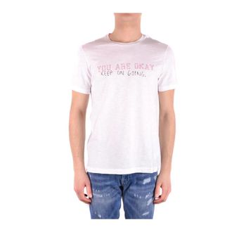 Dondup Bedrucktes Kurzarm-Rundhals-T-Shirt - - Tops - Herren - Wei&szlig; - XL