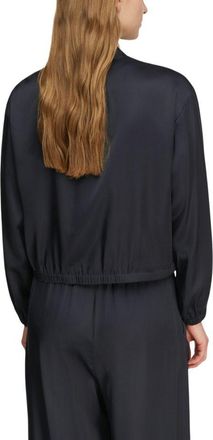 Comma Kurzjacke schwarz,Casual,Polyester,Unifarben,Stehkragen,Lang,Regular Fit