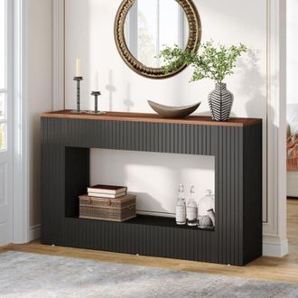 Tribesigns Tribesigns Moderner Konsolentisch, 140 x 30 x 85 cm, Flurtisch, Flur M&ouml;bel, Schmaler Sofatisch mit Lagerung, Sofatisch aus Holz f&uuml;r Eingang, Flur