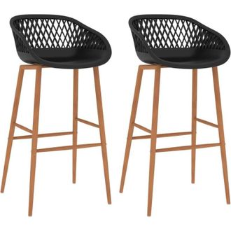 vidaXL Vidaxl - Chaises de bar lot de 2 noir