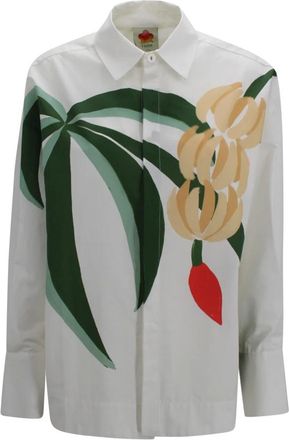 Farm Rio Farm Rio, Femme, Blouses et Chemises, Blanc, Taille: 38 FR Floral Shirt