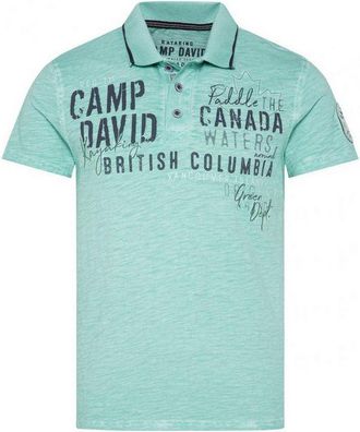 Camp David Poloshirt mit Label-Applikationen