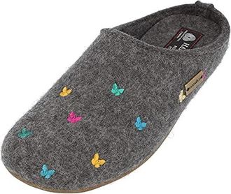 Haflinger Chaussons Femme Everest Farfalline 484014, Pointure:40 EU, La Couleur:Gris