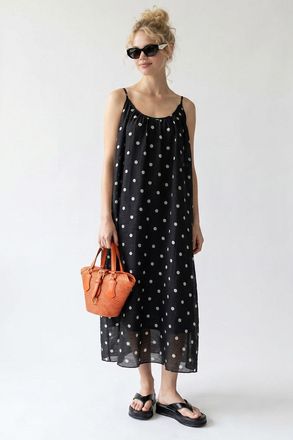 Mixray Polka-Dot A-Linien Maxikleid